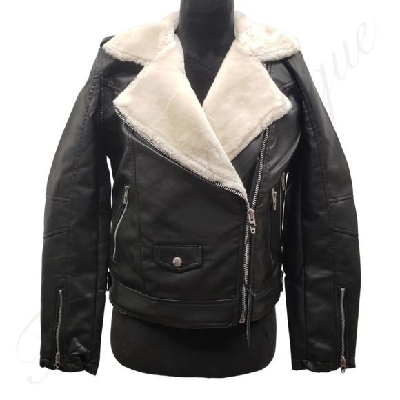 Blank NYC | Jackets & Coats | Blank Nyc Womens Faux Shearling Lined Vegan Leather Moto Jacket ...